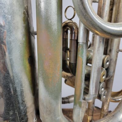Dynasty M875 Marching Tuba Silver Needs work Local Pickup | Reverb