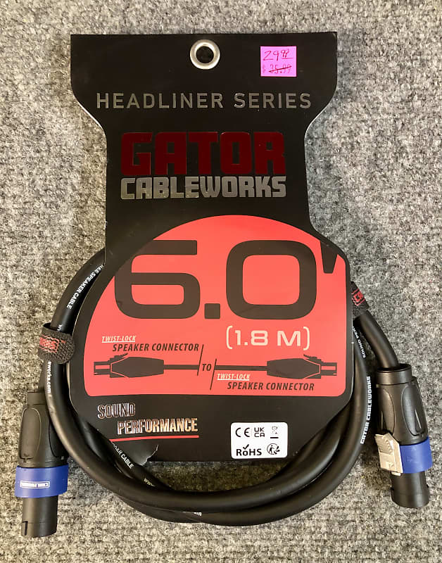 Gator 6 Foot Twist Lock Connector Speaker Cable | Reverb