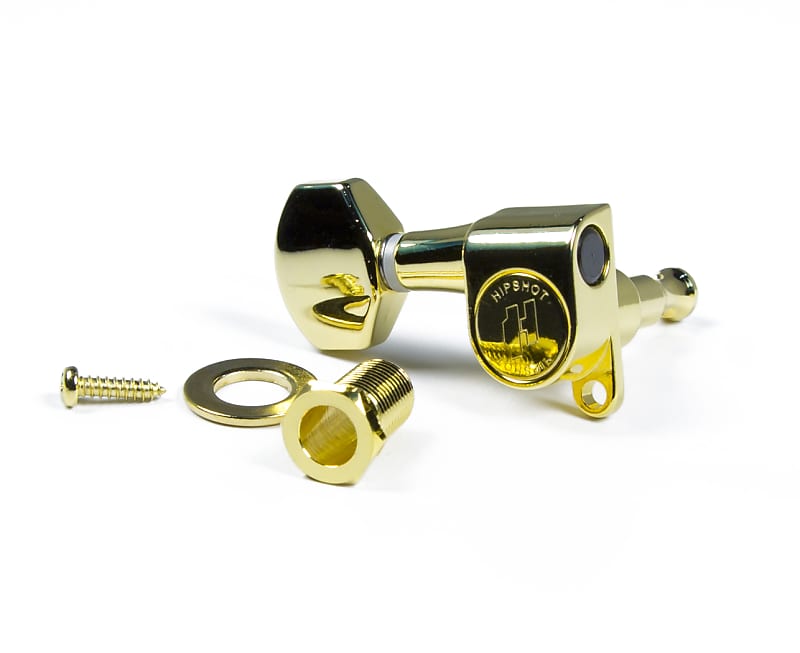 Hipshot Classic Gold 6 inline Lefty staggered enclosed tuners | Reverb