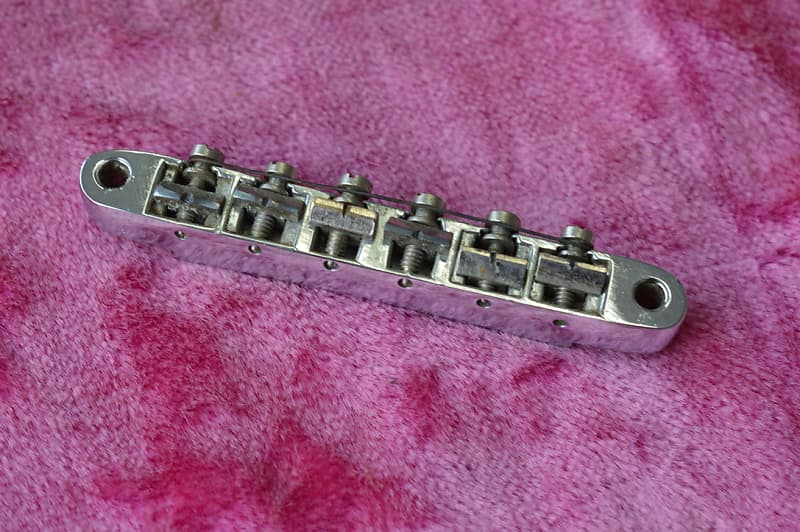 Vintage Gibson 1960's ABR-1 Chrome Bridge Patent Number Brass | Reverb
