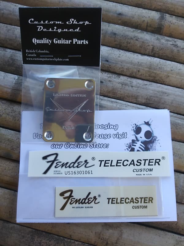 Fender Telecaster headstock decals and Custom Shop neckplate | Reverb