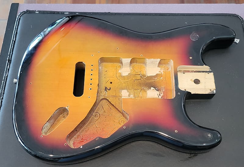 Squier Strat Guitar Body with modified routing - Sunburst | Reverb