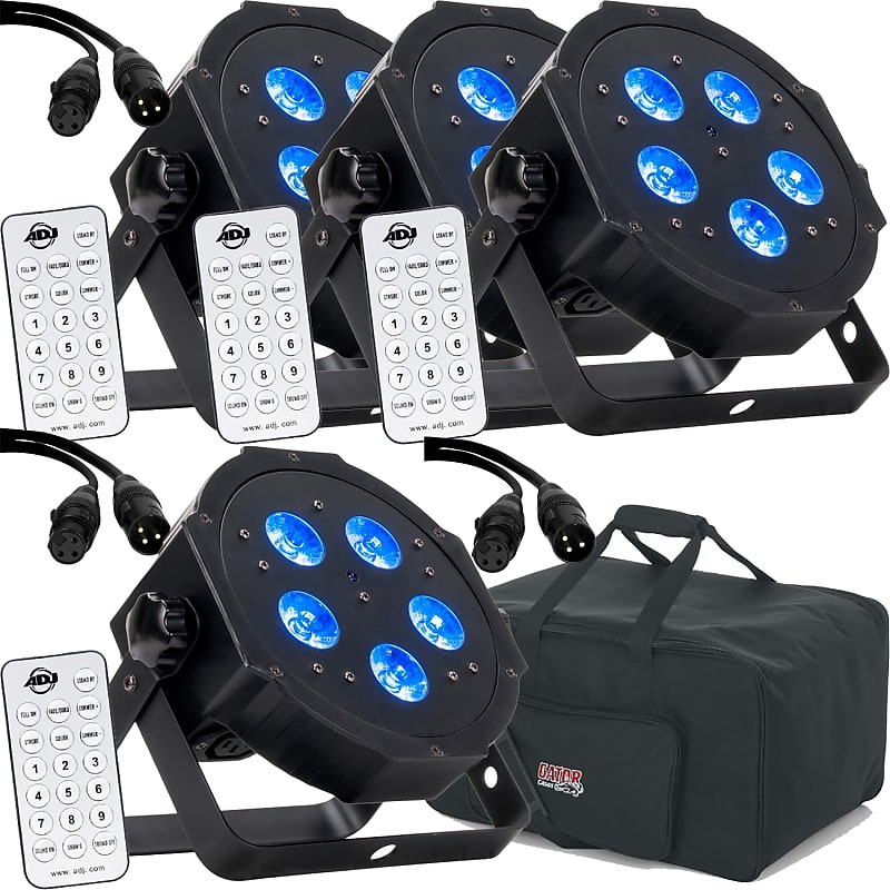 ADJ American DJ Mega Hex Par - LED Par, RGBAW+UV LEDs (4) w/ | Reverb