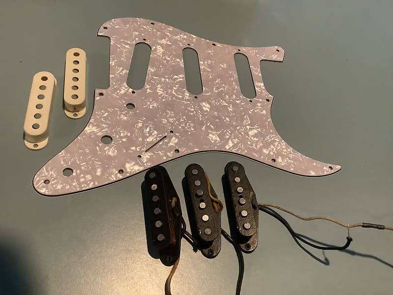 Fender Texas Specials & Warmoth Pickguard - White Perloid | Reverb