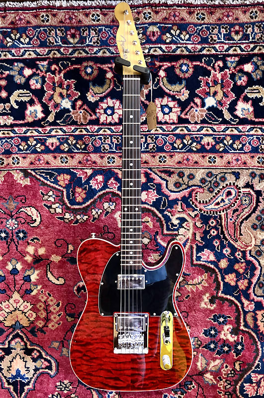 2022 Fender Custom Telecaster Deep Red Trans Quilted Maple | Reverb