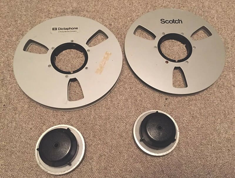 Pair Of Metal 1/2” Take Up Reels & NAB Hub Adapters For Reel | Reverb