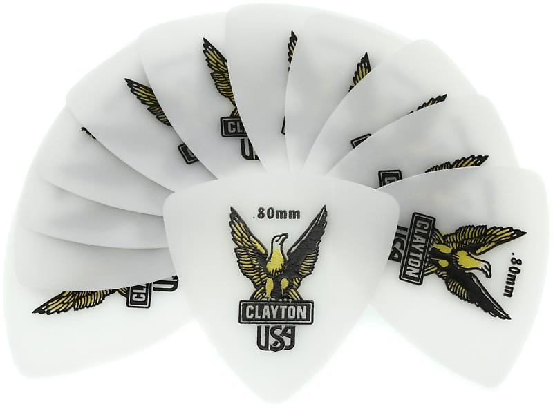 Clayton Acetal Rounded Triangle Picks 12-pack .80mm (3-pack) | Reverb