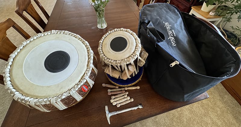 Maharaja Professional Tabla Set with carry case - Mahogany / | Reverb