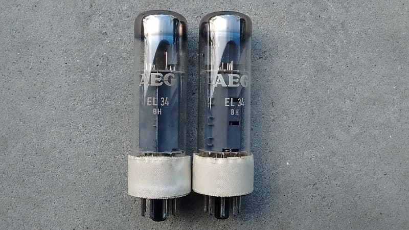 Vintage AEG Telefunken 6CA7 / EL34 Tubes - Matched Pair - | Reverb