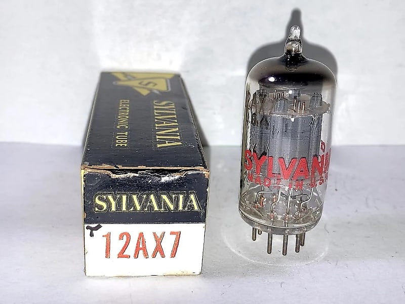 1966 Sylvania 12AX7 ECC83 Long Gray Plate Tube, NOS/NIB, | Reverb