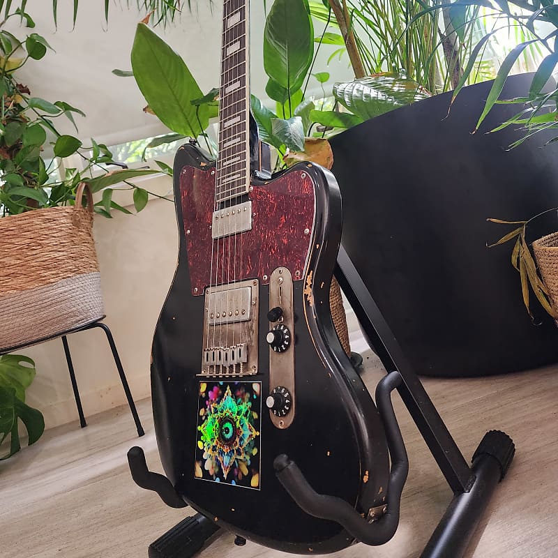 DY Custom Jazz-Caster - Black Relic | Reverb Australia