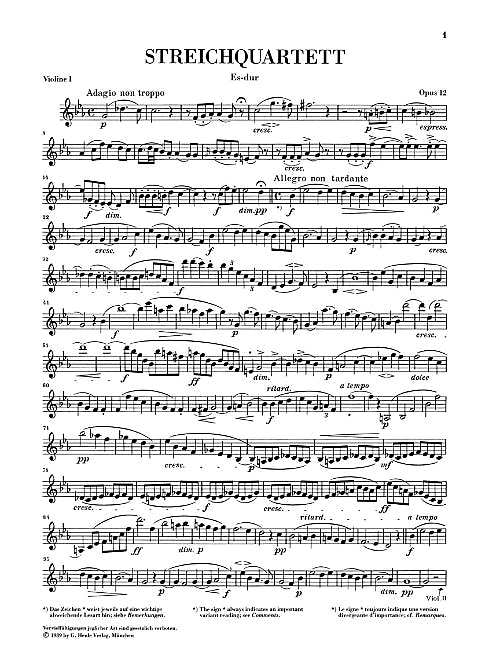 Felix Mendelssohn String Quartets Op 12 And 13 | Reverb