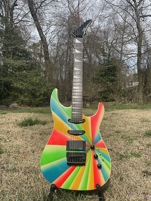 Vester Stage Series Guitar 1980's - Neon Rainbow Burst | Reverb