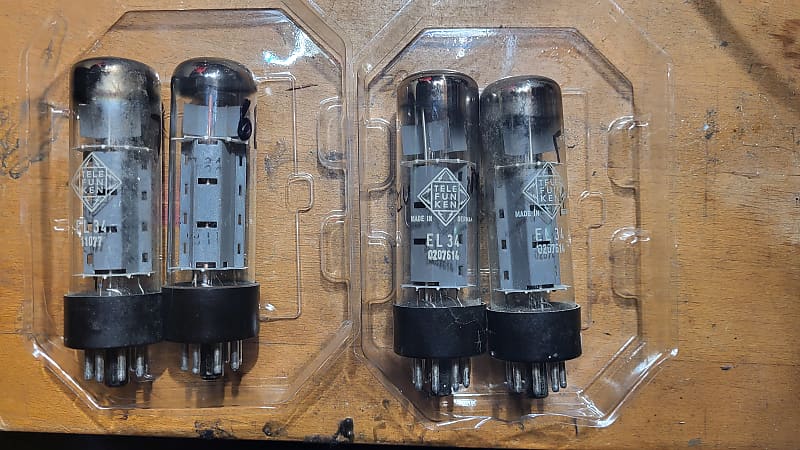 Telefunken EL34 power tubes Clear Glass / Black Base | Reverb