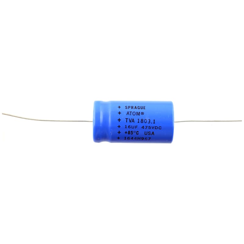 Sprague Atom Electrolytic Capacitor, 16uf @ 475VDC | Reverb