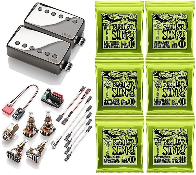 EMG JH SET JAMES HETFIELD CHROME ACTIVE STANDARD SPACED | Reverb
