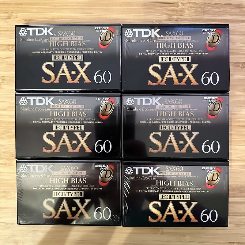 (6) Factory Sealed TDK SA-X 60 Audio Cassette Tapes | Reverb