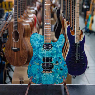ESP TE-2 USA Custom 2019 Burl Top Blue | Reverb