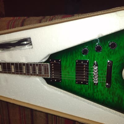 Firefly flying v green burst | Reverb