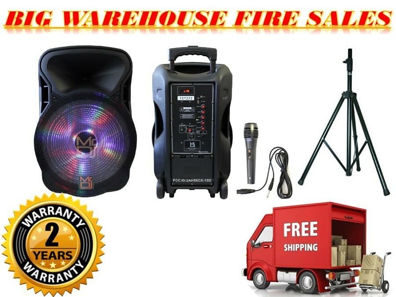 Mr Dj Pro 15" 3000W Bluetooth PA DJ FM Radio Karaoke Speaker | Reverb