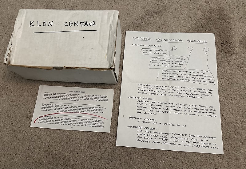 Original Klon Centaur Box, Manual, & Notes (NO PEDAL | Reverb