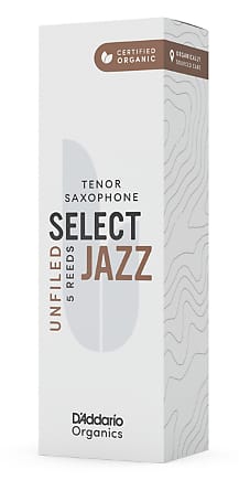 D'Addario Organic Select Jazz Unfiled Tenor Saxophone Reeds 3 | Reverb