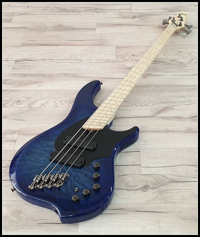 Dingwall Combustion CB2-IB4M Quilted Maple 4-String, Indigo | Reverb