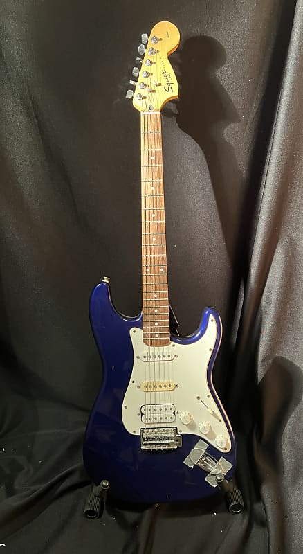 Fender Squier Strat Midnight Blue Electric Guitar | Reverb