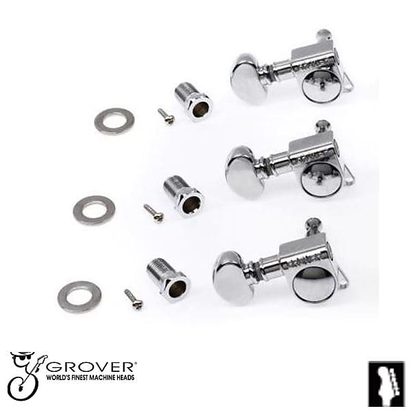 Grover LEFTY 6-inline Mini Rotomatic Chrome Kidney TUNERS | Reverb