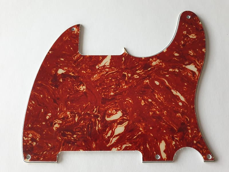 Telecaster esquire guitar pickguard 4ply red tortoise fits | Reverb