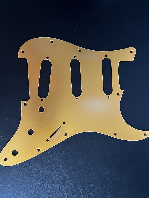 RebelRelic Strat Pickguard 64 Gold Anodized Aluminum 11 Hole | Reverb