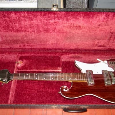 ~1965 Premier Multivox E-781 Scroll Guitar Brown Swirl | Reverb