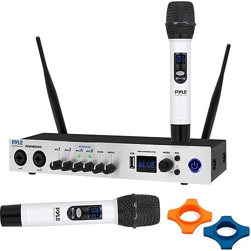 Pyle Pro UHF 2-Channel Wireless Handheld Mic System w/ BT | Reverb