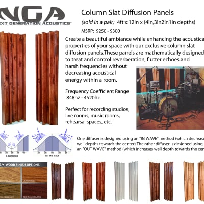 COLUMN SLAT DIFFUSER PAIR (Set of 2) - Special Walnut 4ftx1ft | Reverb