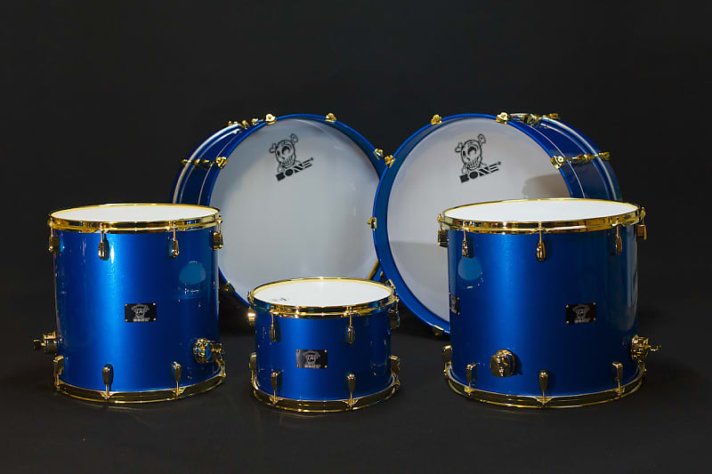 BONE Drums - maple drum set 24/24/18/16/13 , Blue pearl high | Reverb