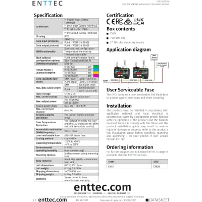 ENTTEC CVC4 73926 4-Channel Installation-Grade Constant | Reverb