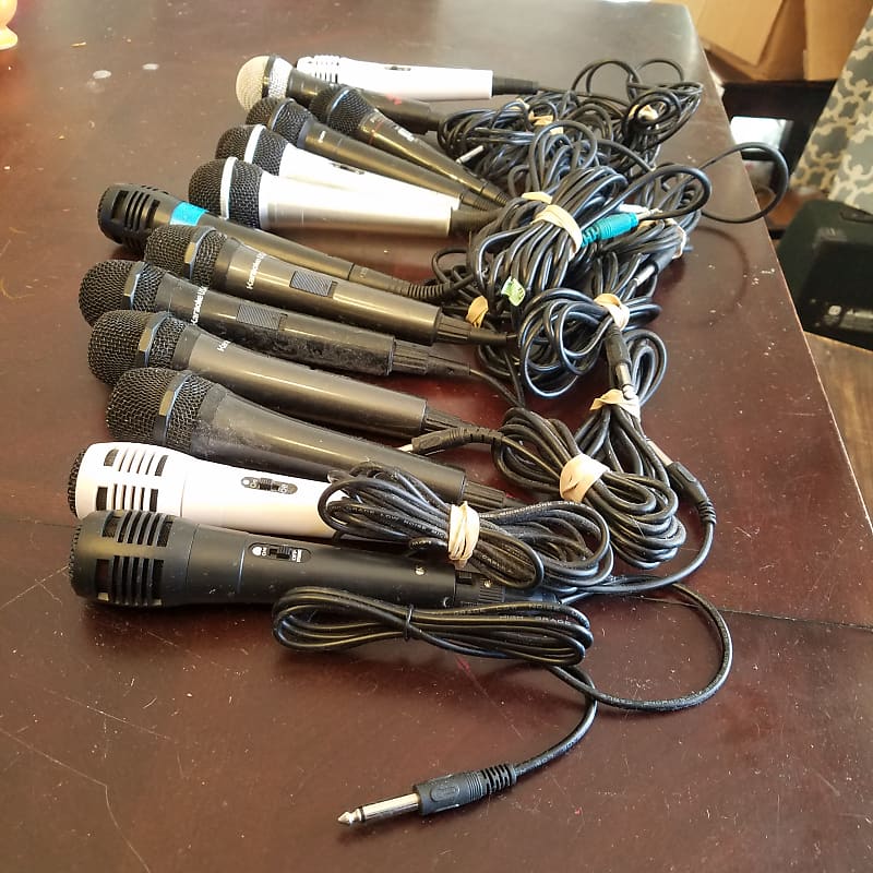 Unknown Two (2) tested working plastic hand mics China cheap | Reverb