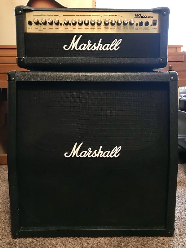 Marshall MG100HDFX Guitar Amplifier head with MG412A cabinet | Reverb