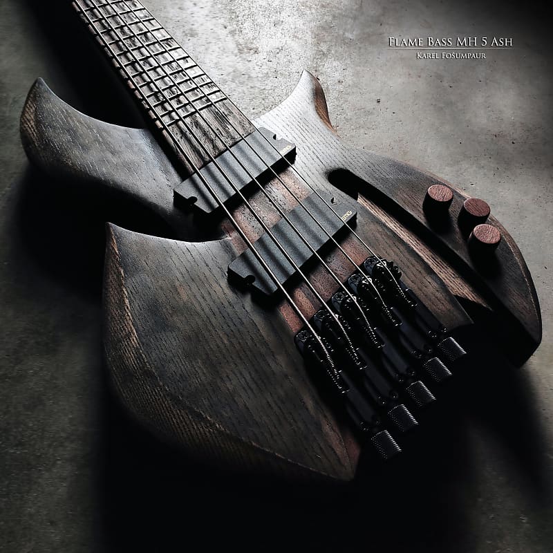 Flame Bass Multiscale Headless 5 Ash - handmade, custom | Reverb Malta