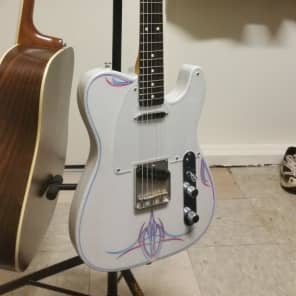 Crook Telecaster 2014 White Sparkle w/ Pinstripe | Reverb