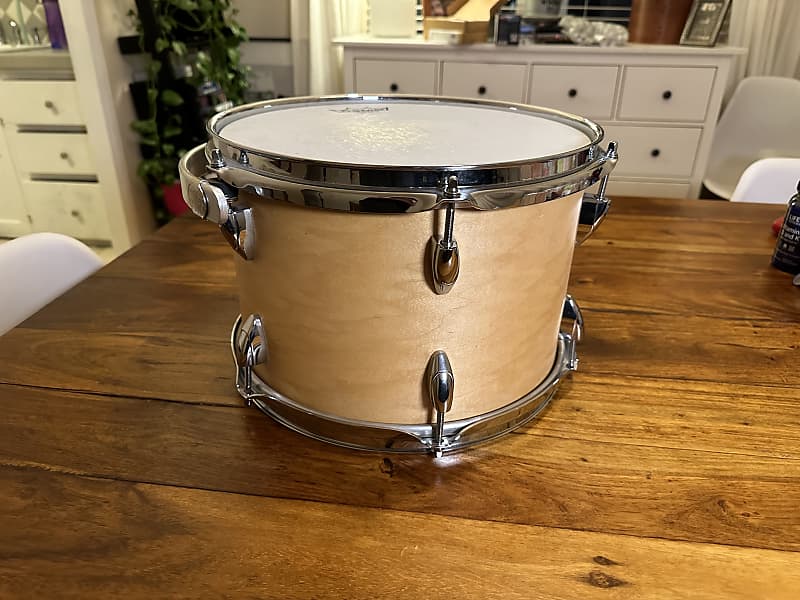Nordic 12x8 Maple 6ply tom with brass hoops and gauger RIMS | Reverb