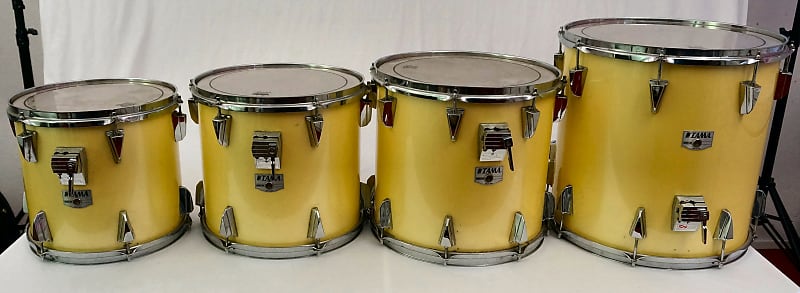 VINTAGE STUFF Tama Granstar Tom Toms in Silky Yellow | Reverb