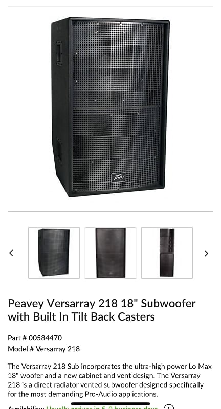 Peavey VersArray 218 Subwoofer 2010s - Black | Reverb