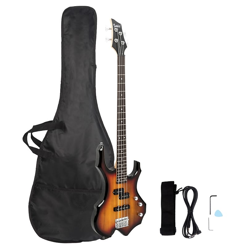 Burning Fire Electric Bass Guitar Full Size 4 String - Sunset | Reverb