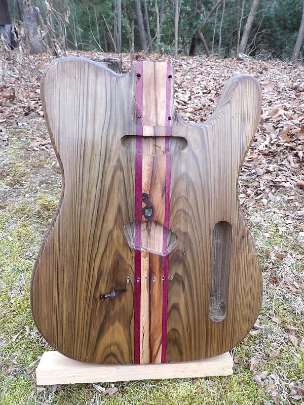 200 year old Sinker Cypress Telecaster body w/ Purple Heart | Reverb