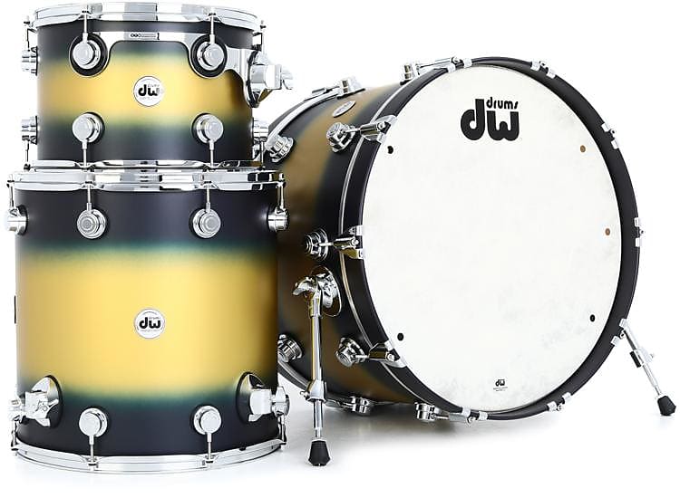 DW Collector's Series 3-piece Shell Pack - Blue/Gold Duco | Reverb