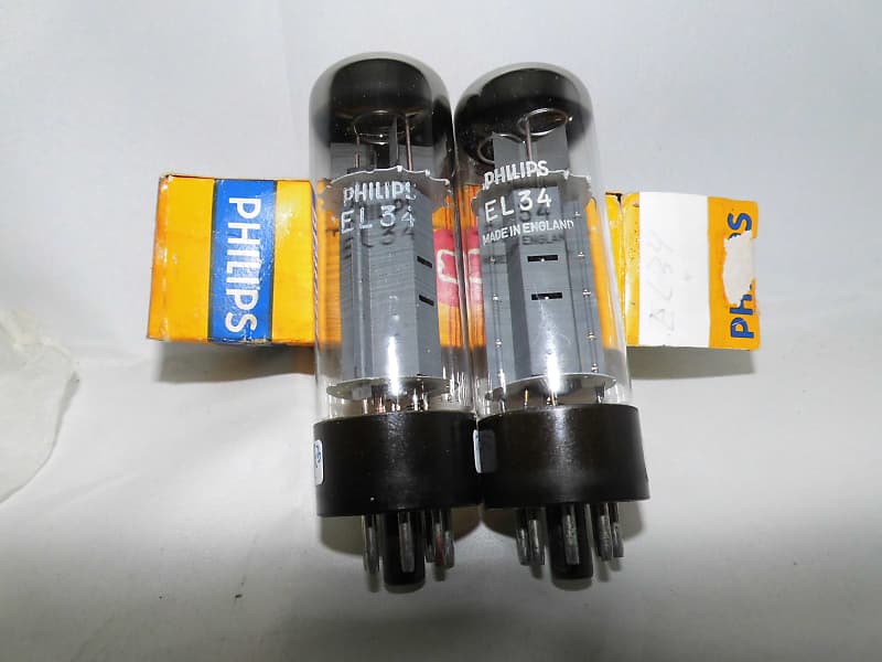 Mullard Philips EL34 audio tubes xf2 = 6CA7 B coded matched | Reverb
