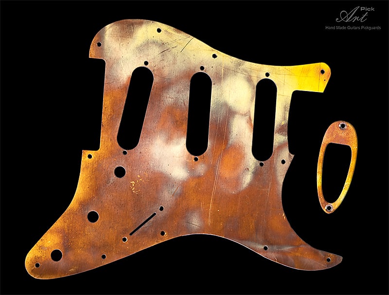 Copper Stratocaster SSS Pickguard SET-of-2 w Jack Boat Cover | Reverb