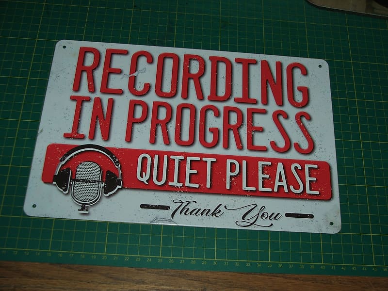 Recording in Progress Quiet Please Aluminum metal Sign | Reverb