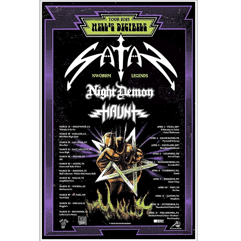 SATAN | NIGHT DEMON | HAUNT Tour 2023 Ltd Ed RARE Poster! | Reverb